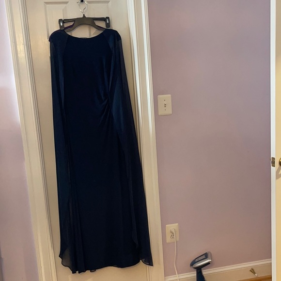 Ralph Lauren | Dresses | Ralph Lauren Navy Blue Cape Dress | Poshmark